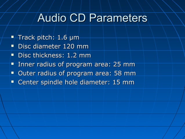 Audio CD Parameters | PPT