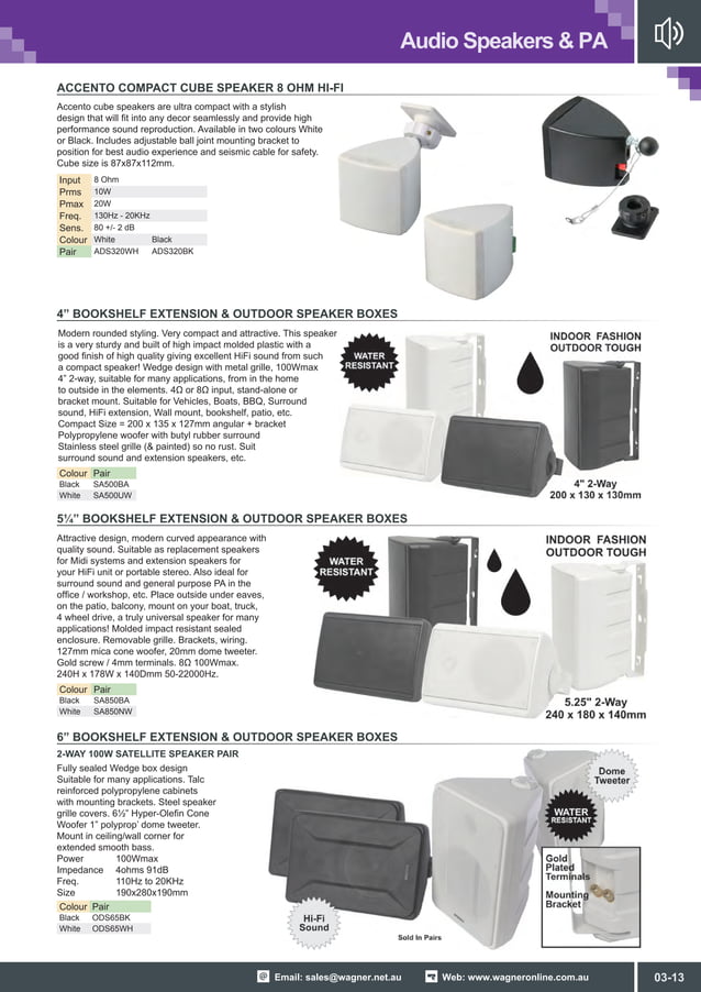Audio components at wagneronline | PDF