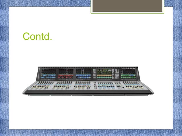 Audio console | PPTX | Digital Audio | Computer Software and Applications