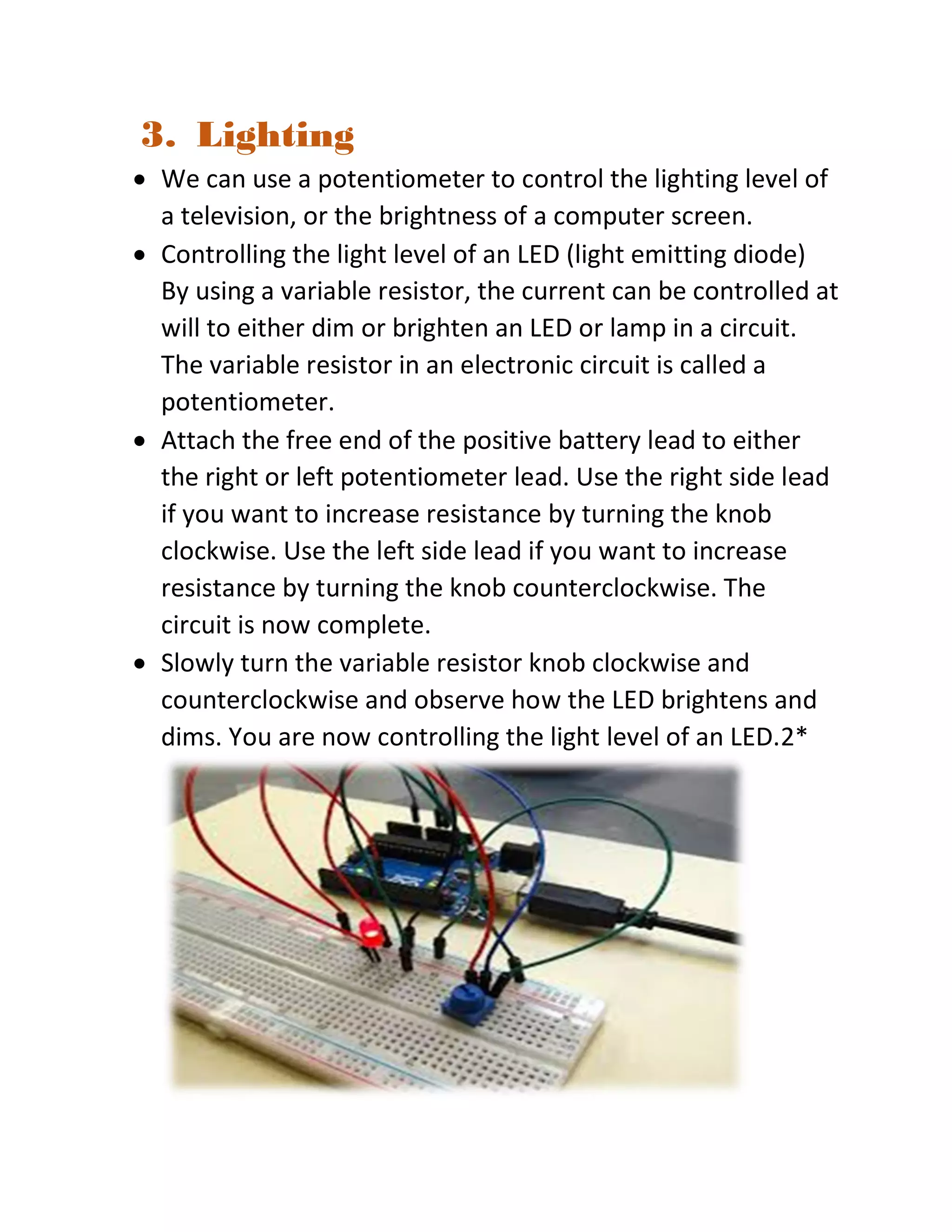 Application of sensors : Thermistors and potentiometer | PDF