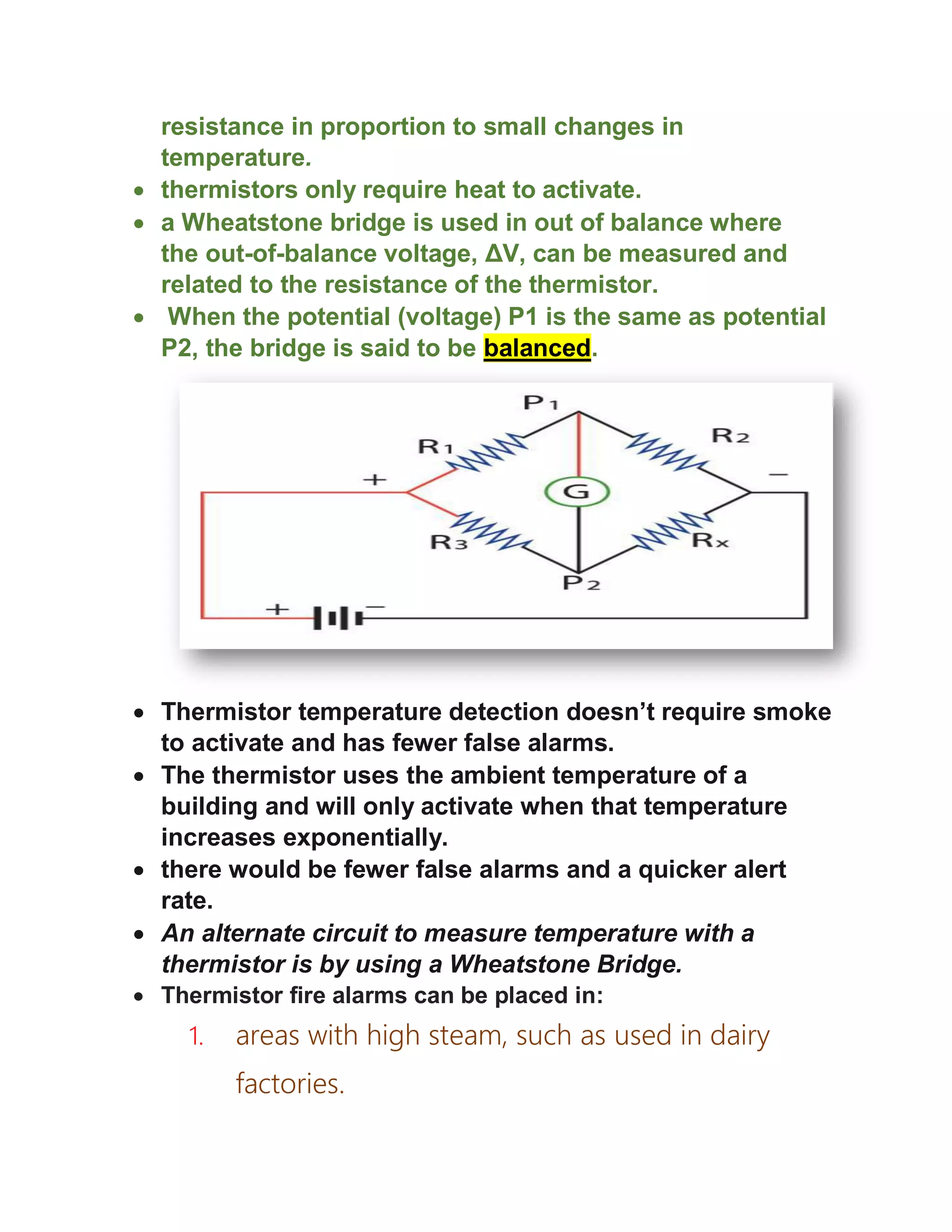 Application of sensors : Thermistors and potentiometer | PDF