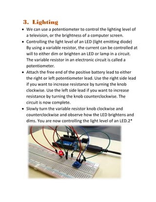 Application of sensors : Thermistors and potentiometer | PDF