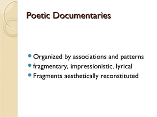 Types of Documentaries - For Audio | PPT