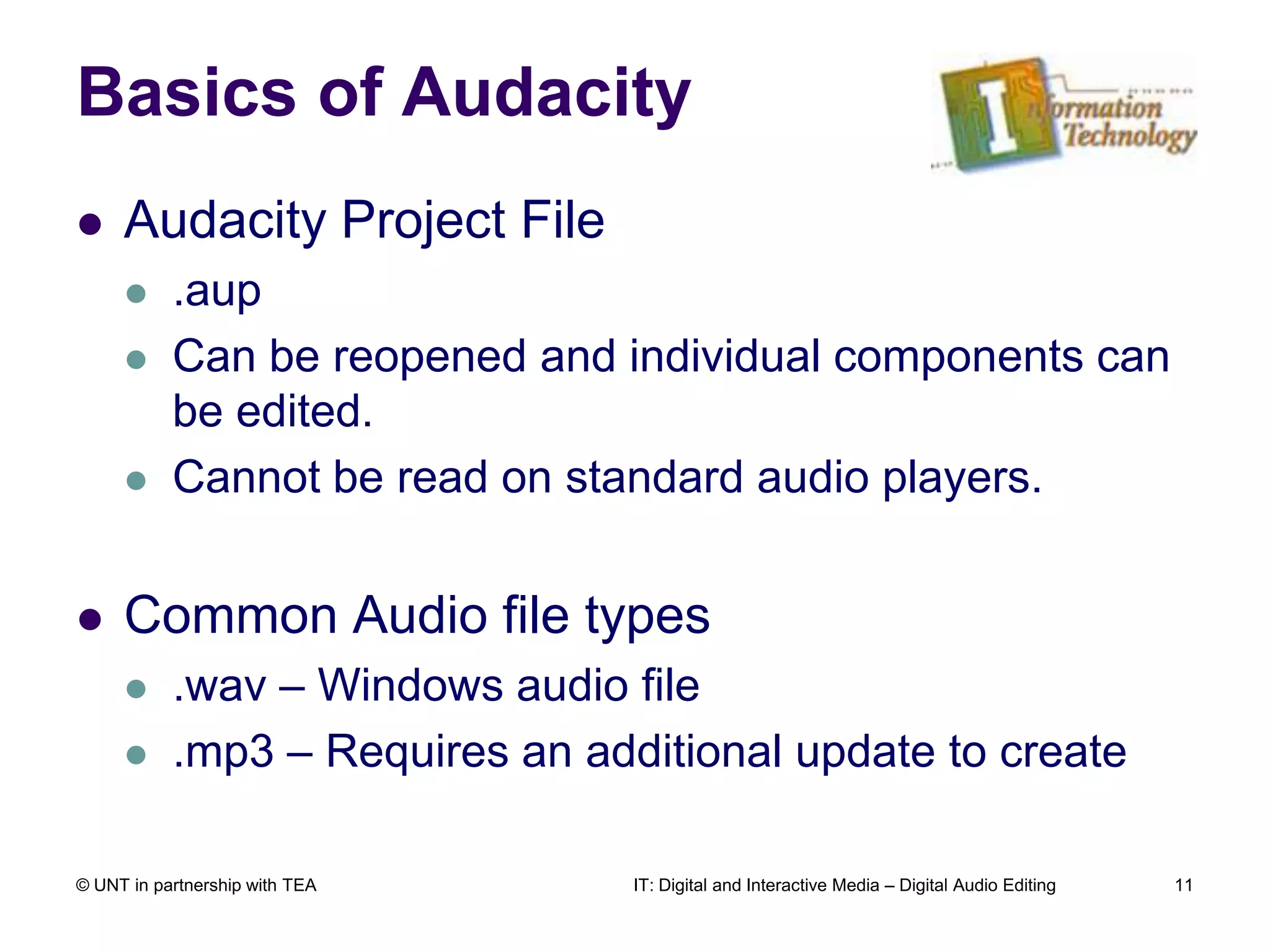 Audio editing ppt | PPTX