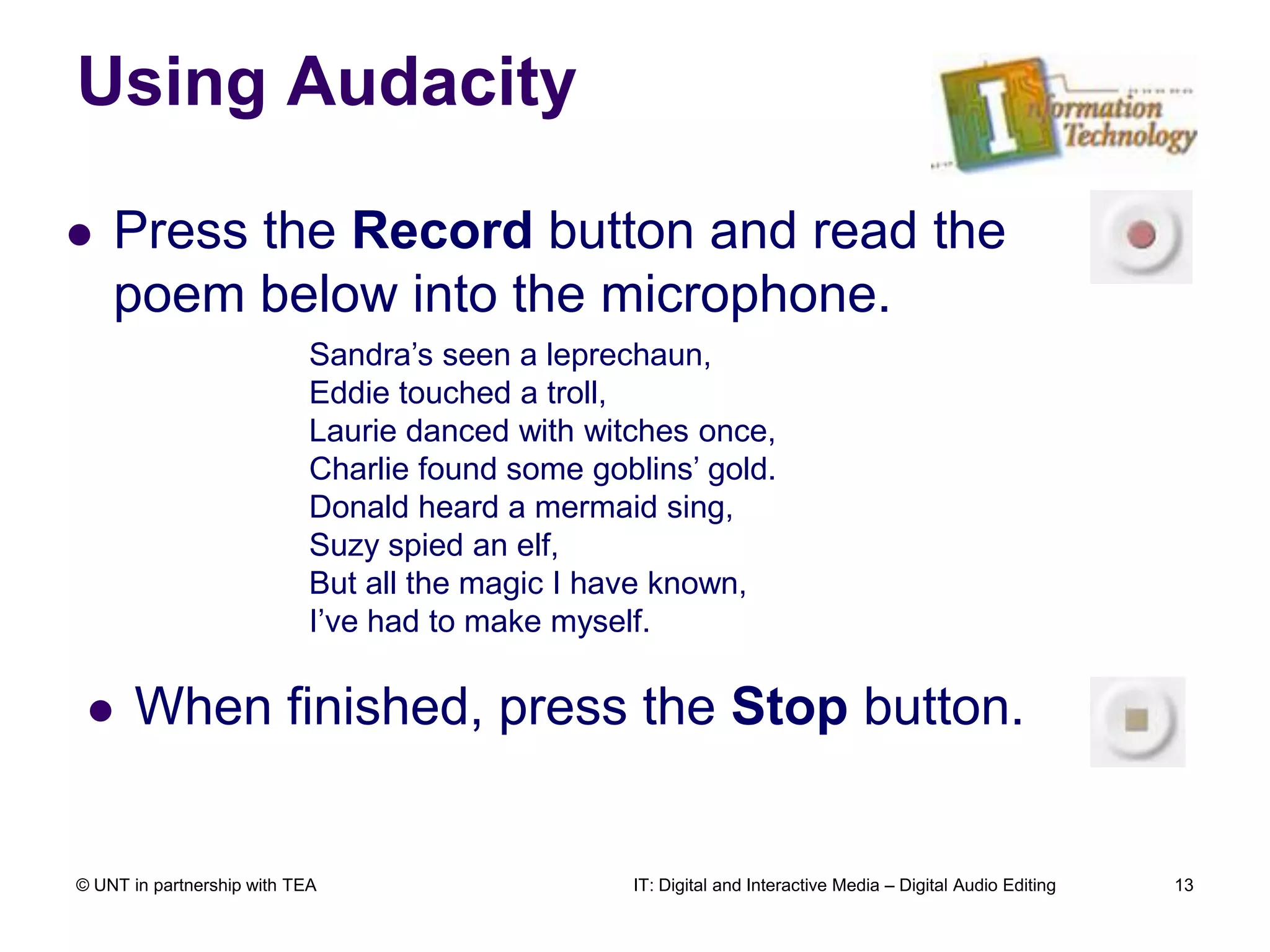 Audio editing ppt | PPTX