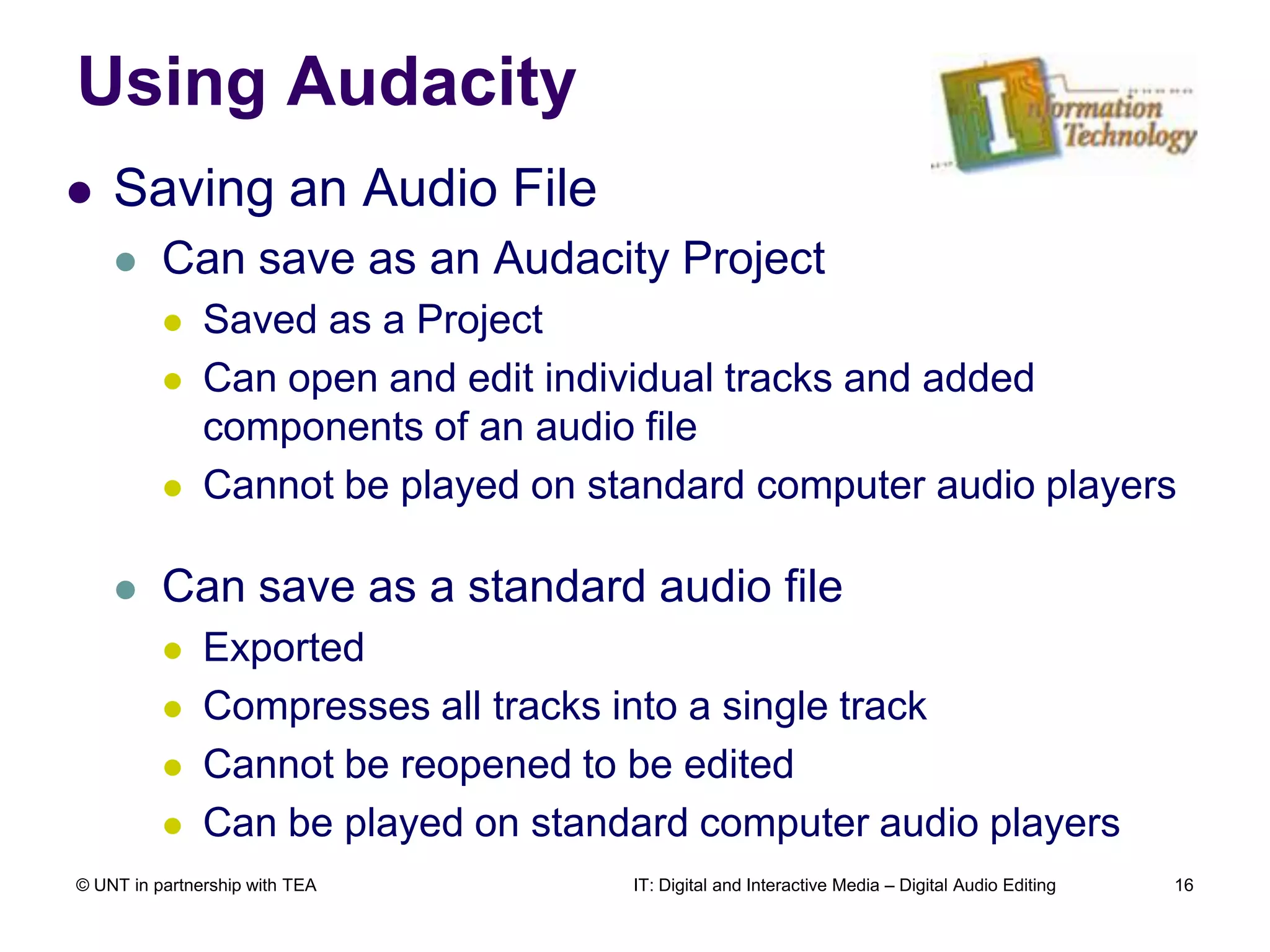 Audio editing ppt | PPTX