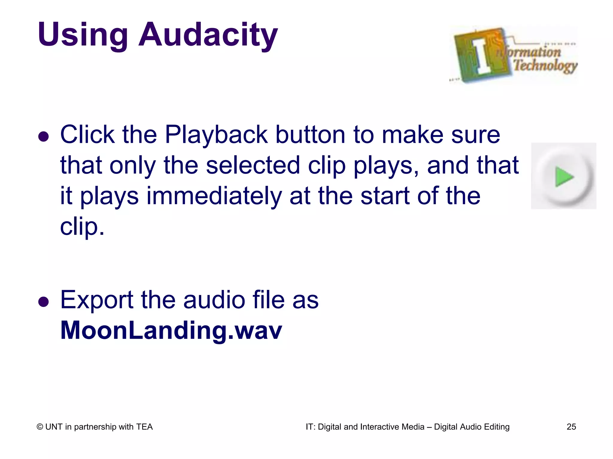 Audio editing ppt | PPTX