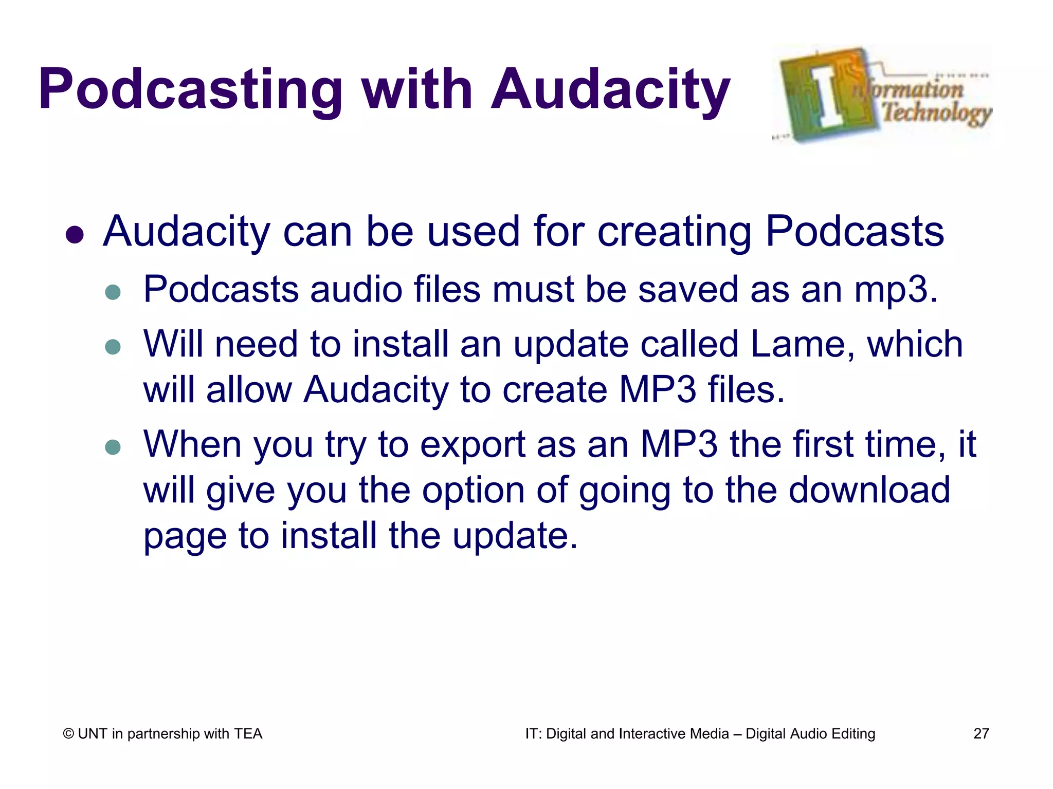 Audio editing ppt | PPTX