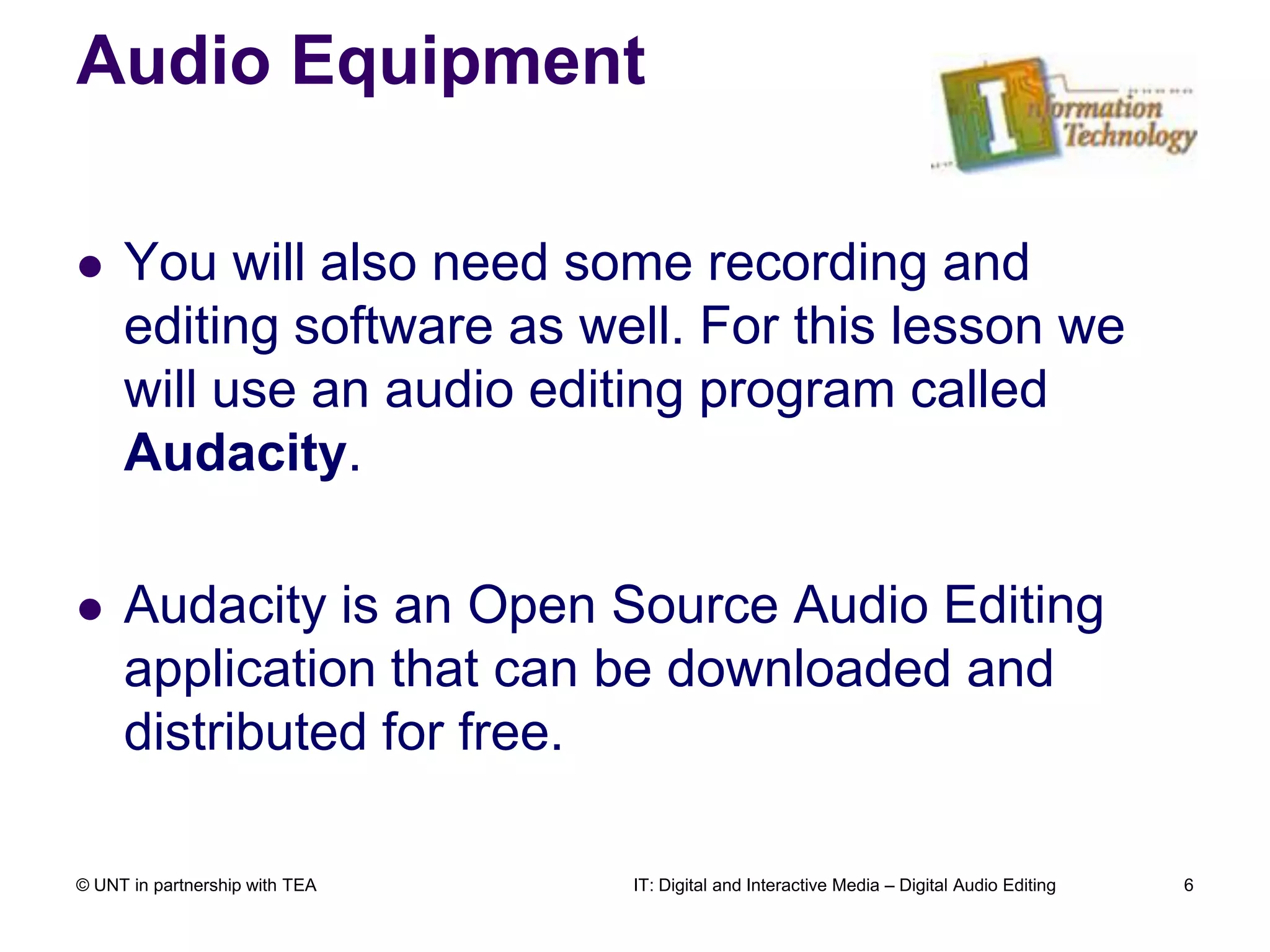 Audio editing ppt | PPTX