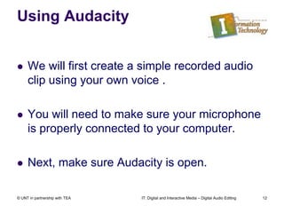 Audio editing ppt | PPTX