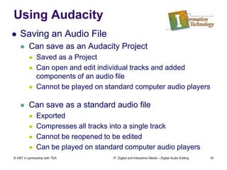 Audio editing ppt | PPTX