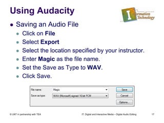 Audio editing ppt | PPTX