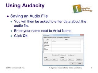 Audio editing ppt | PPTX