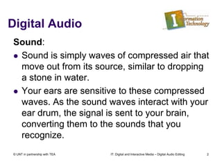 Audio editing ppt | PPTX