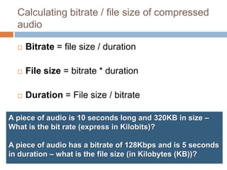Audio encoding principles | PPTX | Digital Audio | Computer Software and Applications
