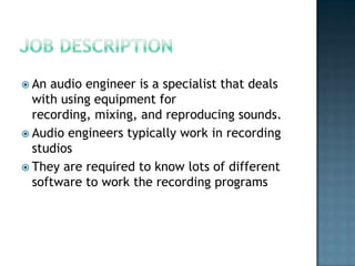 Audio Engineering | PPTX