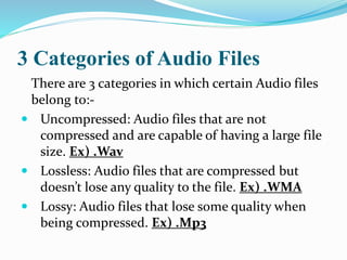 Audio format | PPTX | Digital Audio | Computer Software and Applications
