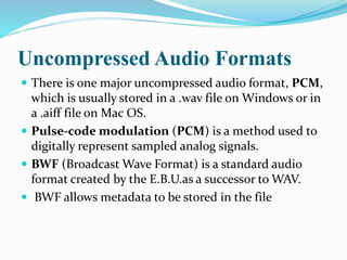 Audio format | PPTX | Digital Audio | Computer Software and Applications