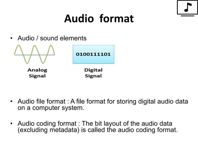 Audio format ict | PPT