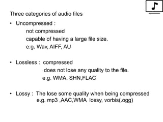 Audio format ict | PPT
