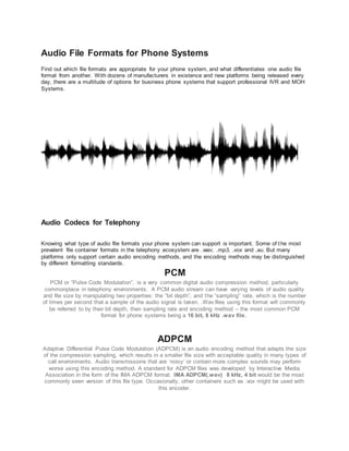 Audio formats for phones | DOCX