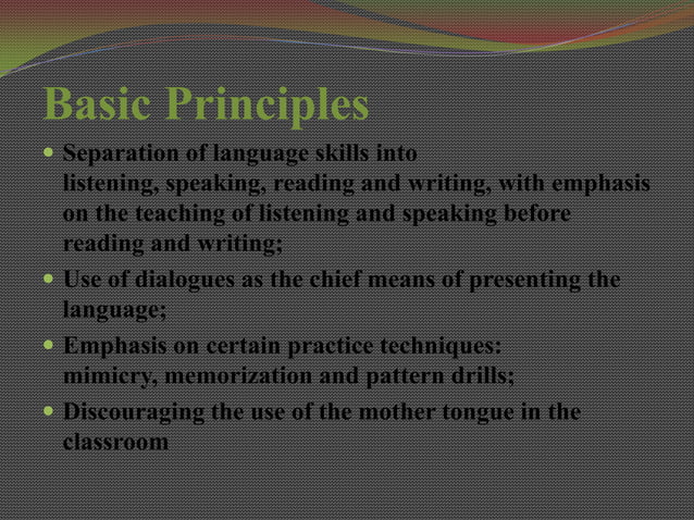 Audio lingual method 111 | PPTX | Education
