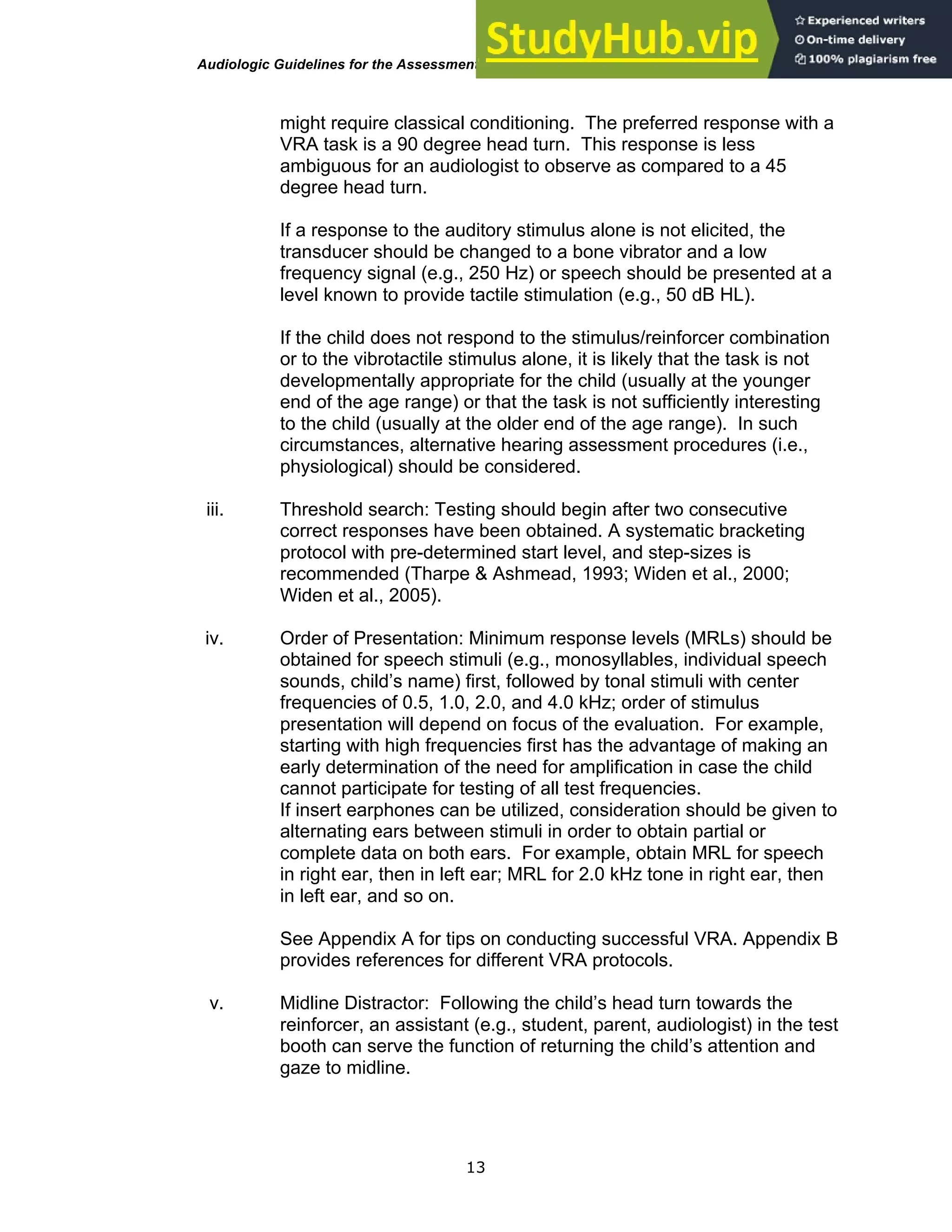 Audiologic Guidelines For The Assessment Of Hearing In Infants And ...