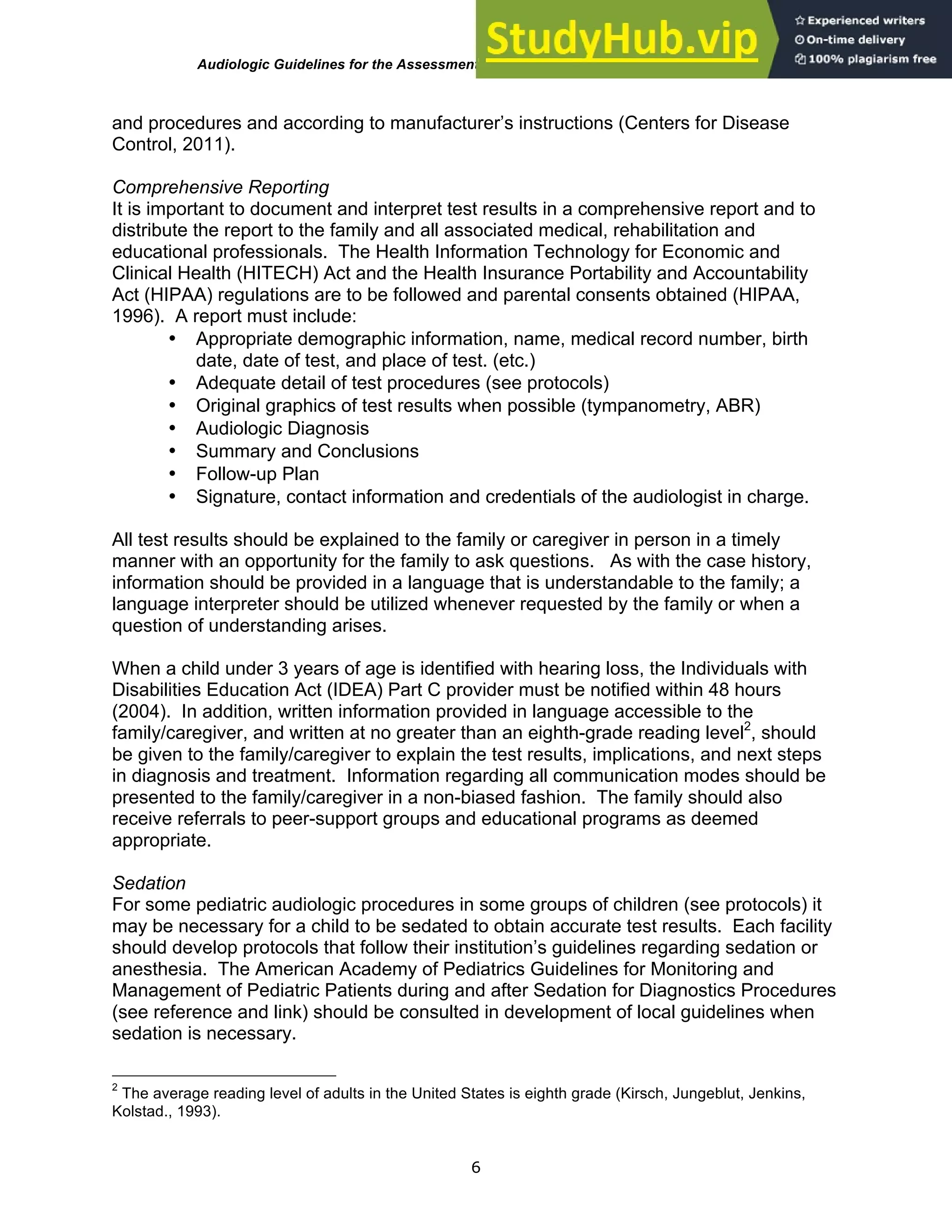 Audiologic Guidelines For The Assessment Of Hearing In Infants And ...