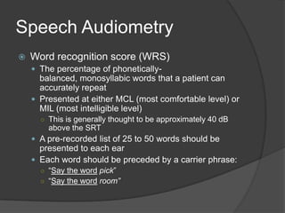 Audiologic testing | PPT