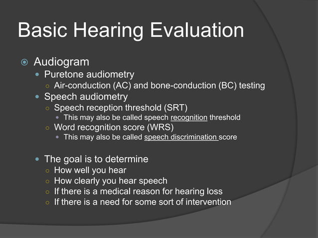 Audiologic Testing Ppt