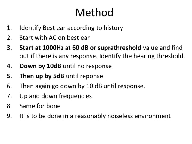 Audiological tests of hearing assessment | PPTX