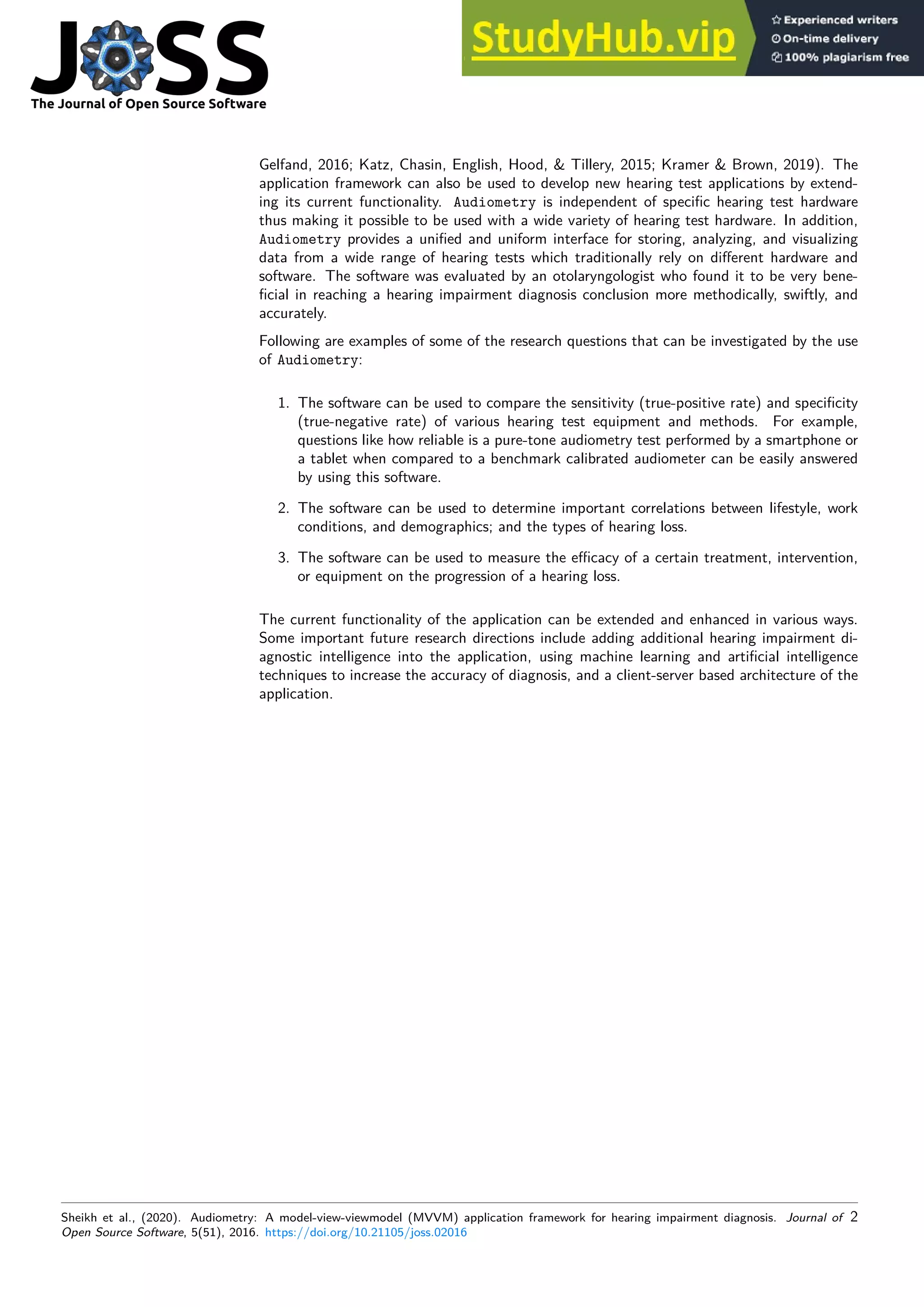 Audiometry A Model-View-Viewmodel (MVVM) Application Framework For ... Audiometry A Model-View-Viewmodel (MVVM) Application Framework For ...