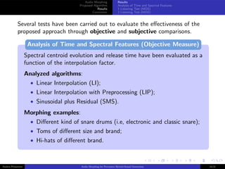 Audio Morphing for Percussive Sound Generation | PDF | Digital Audio | Computer Software and ...