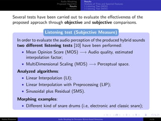 Audio Morphing for Percussive Sound Generation | PDF | Digital Audio | Computer Software and ...