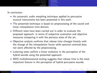 Audio Morphing for Percussive Sound Generation | PDF | Digital Audio | Computer Software and ...