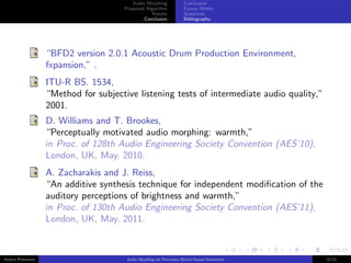 Audio Morphing for Percussive Sound Generation | PDF | Digital Audio | Computer Software and ...