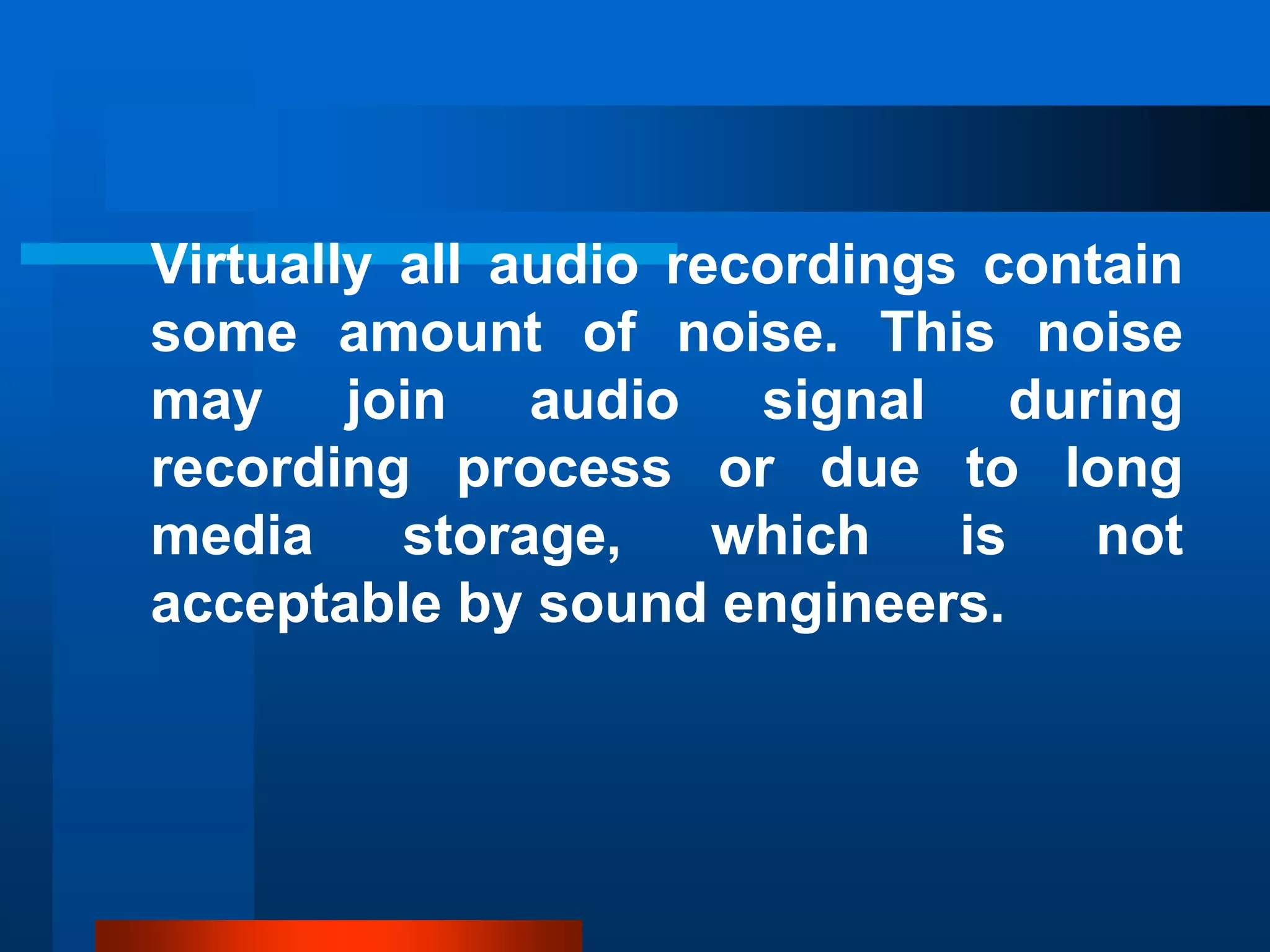 Audio noise reduction techniques | PPTX