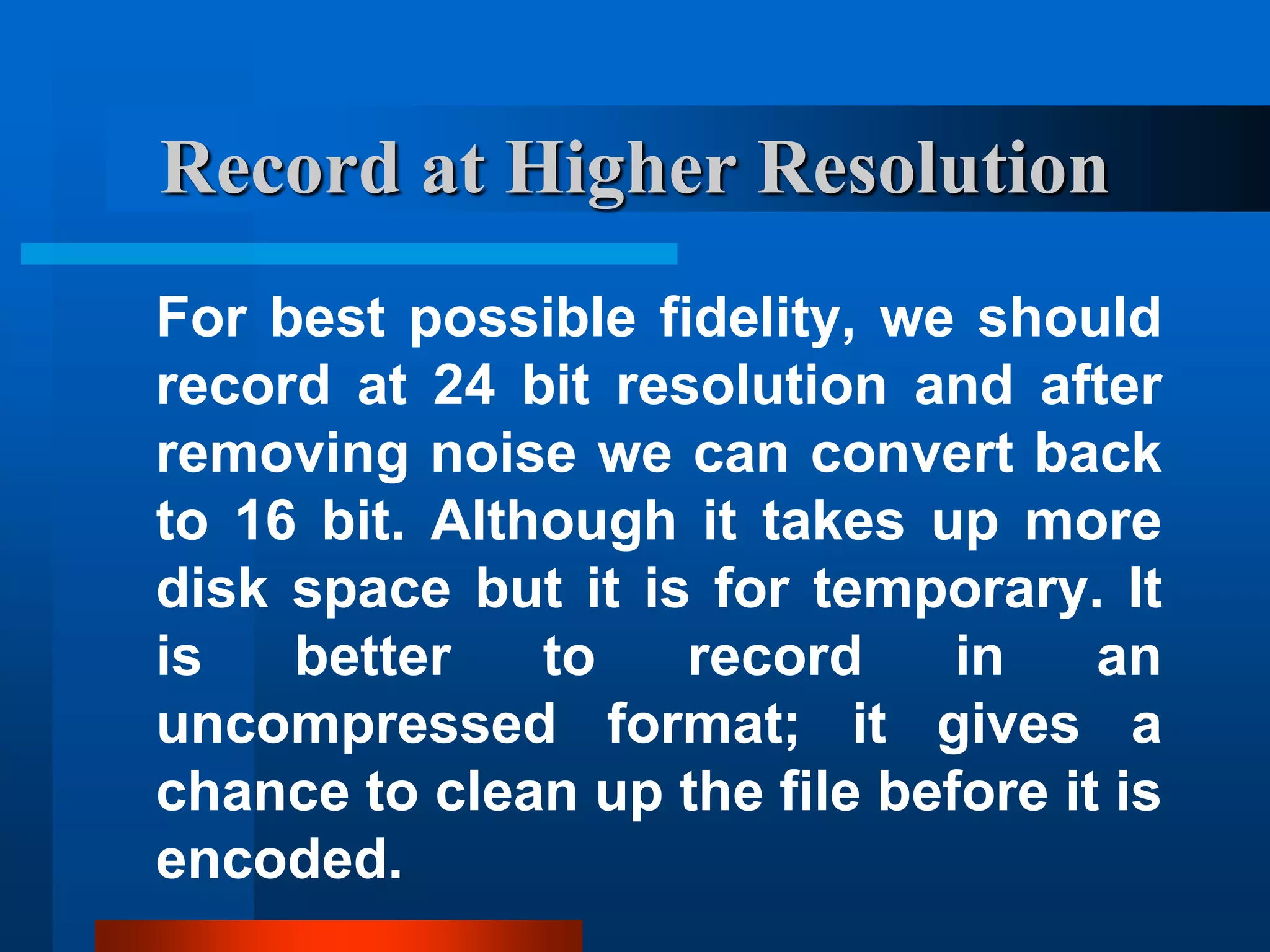 Audio noise reduction techniques | PPTX