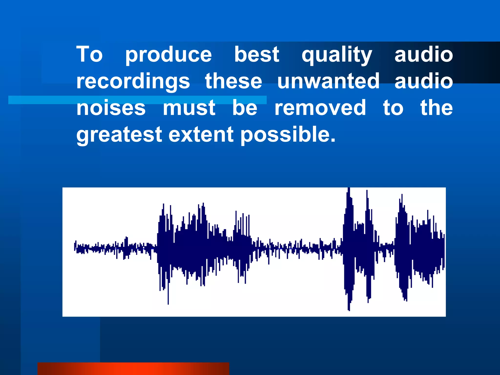 Audio noise reduction techniques | PPTX
