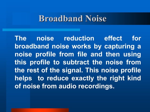 Audio noise reduction techniques | PPTX