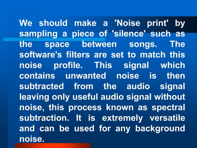 Audio noise reduction techniques | PPTX