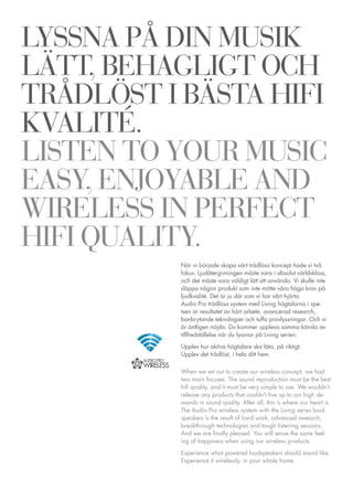 Audio Pro Living Series - Wireless Sound Made Perfect | PDF