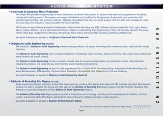 SAE INSTITUTE Audio prospectus | PDF