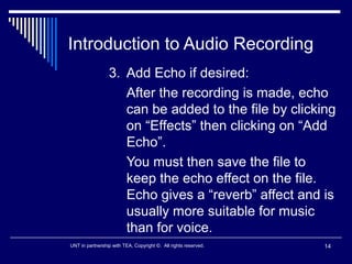 Audio Recording | PPT