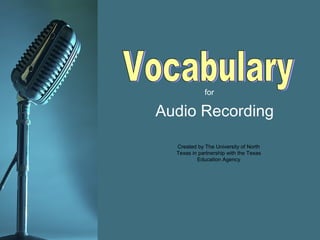 Audio Recording Vocabulary | PPT | Digital Audio | Computer Software ...