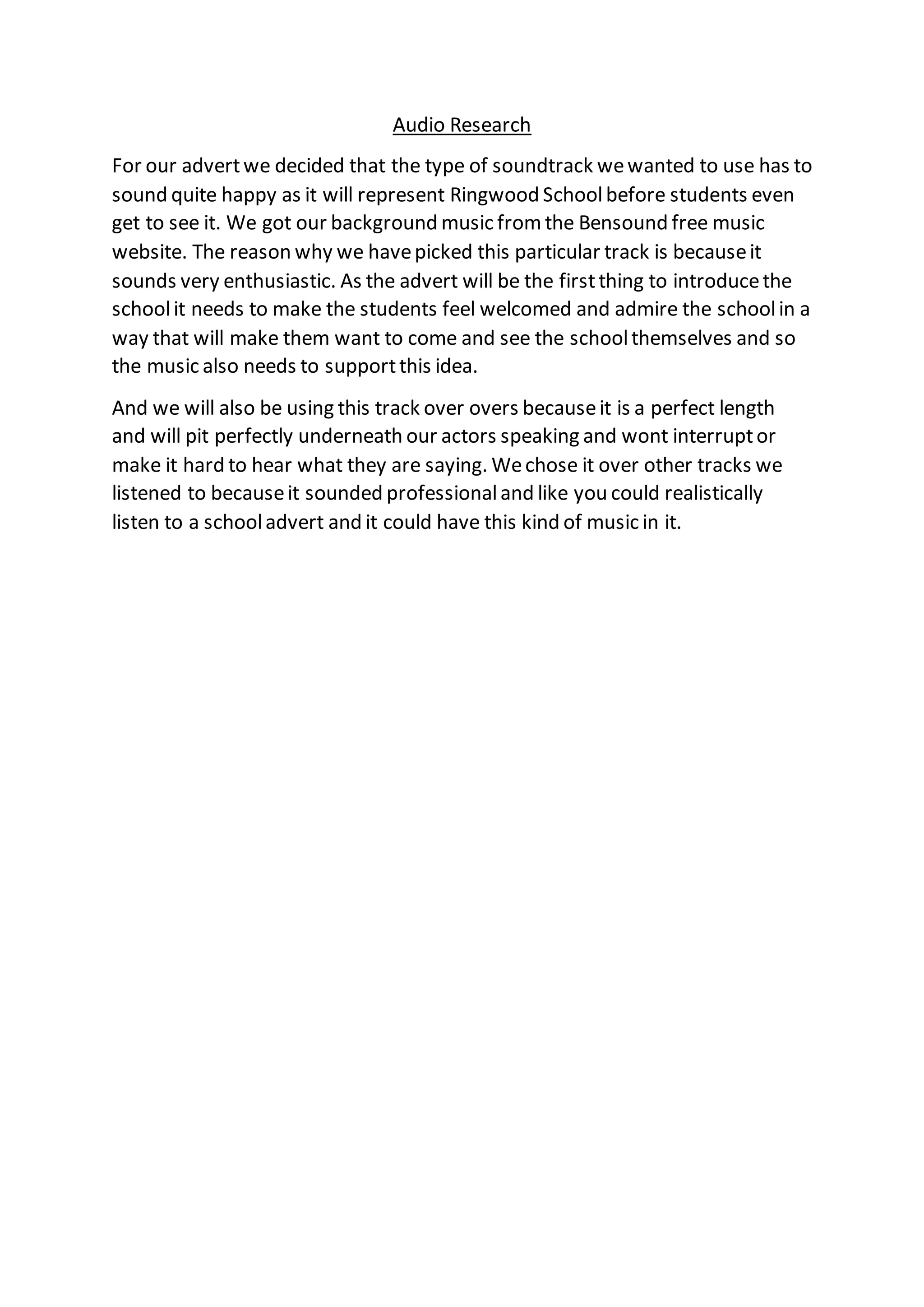 Audio research | DOCX