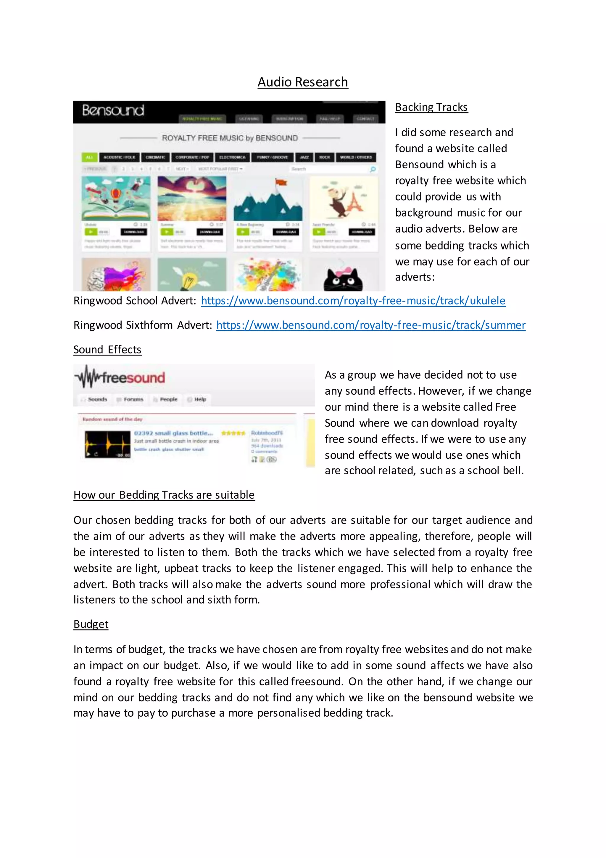 Audio research | DOCX