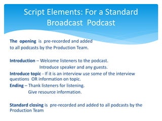 Audio script writing guide | PPTX
