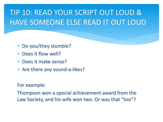 Audio script writing guide