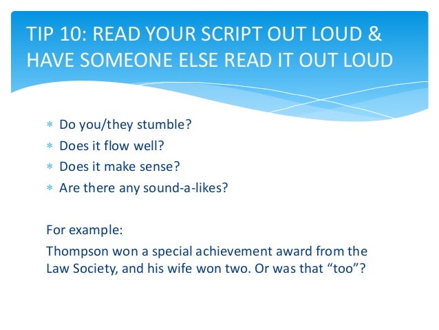 Audio script writing guide